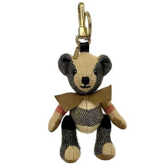 Burberry | Jewelry | Burberry Bag Charm Bear Beige Black Gold Nova ...